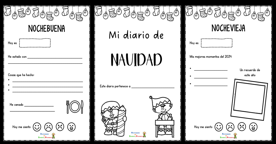 Así es mi Navidad: Diario para contar y dibujar - Actividades de ...