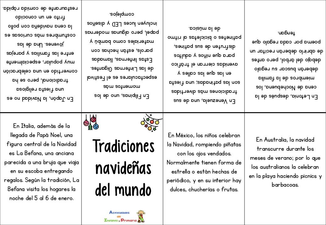 Minilibro: Conocemos las tradiciones navideñas de diferentes partes del ...