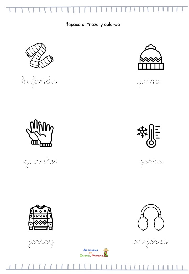 Cuadernillo de lectoescritura con vocabulario de Invierno (2)