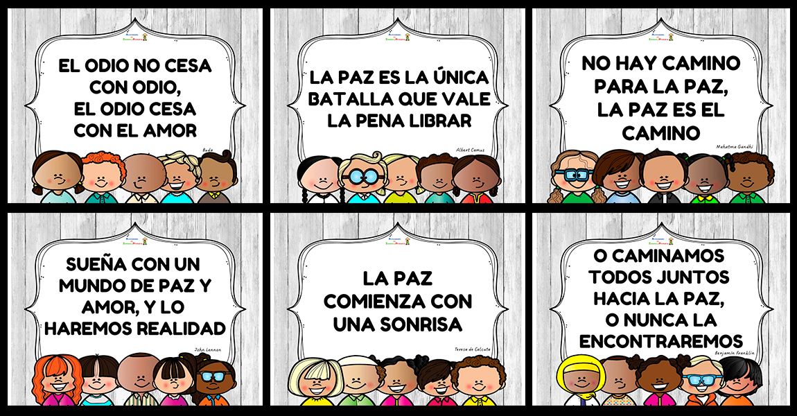 Preciosos carteles con frases célebres por la Paz - Actividades de ...