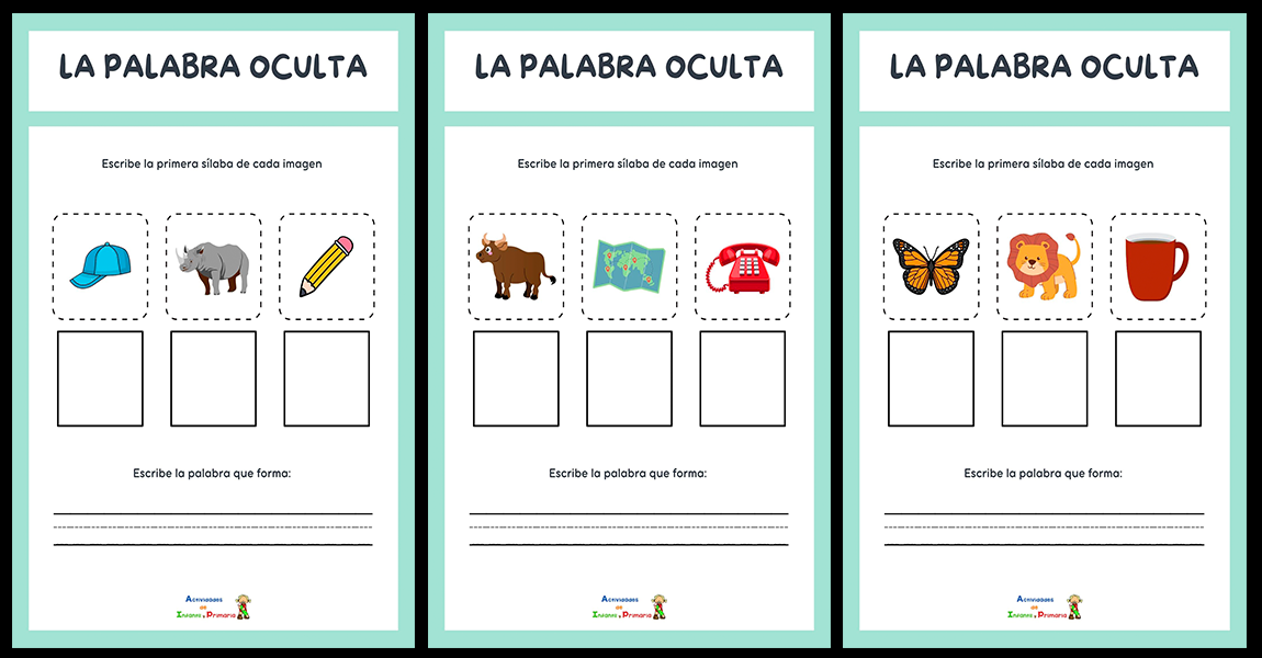 Conciencia silábica: La palabra oculta - Actividades de infantil y primaria