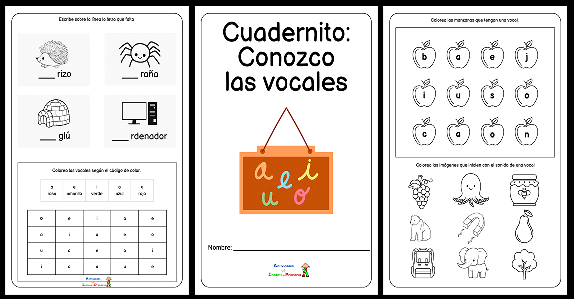 Cuadernito: Conozco las vocales - Actividades de infantil y primaria