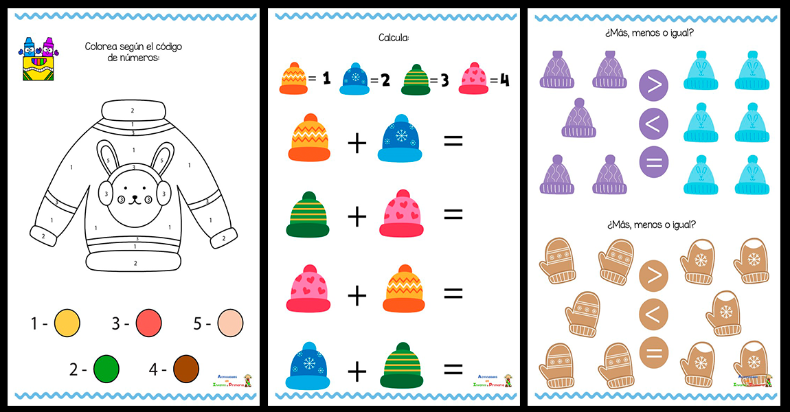 Cuaderno matemático de invierno para Infantil - Actividades de infantil ...