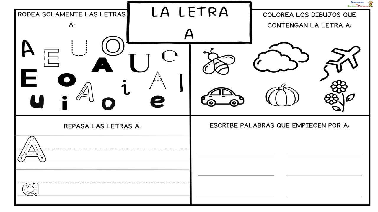 La letra de la semana: Letra A - Actividades de infantil y primaria