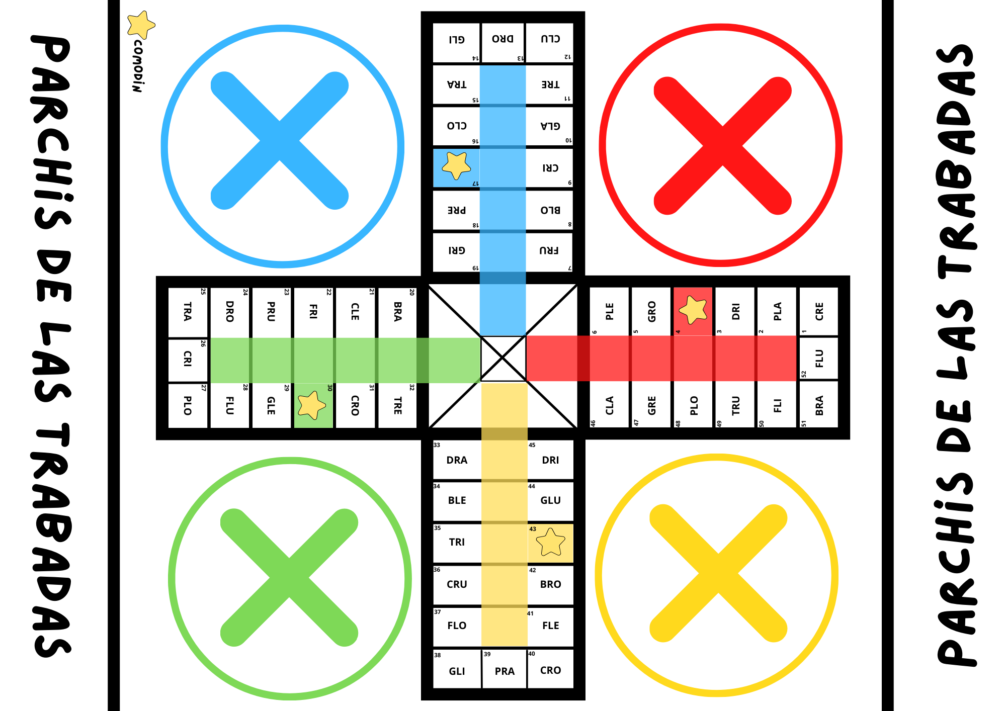 El parchís de las trabadas - Actividades de infantil y primaria