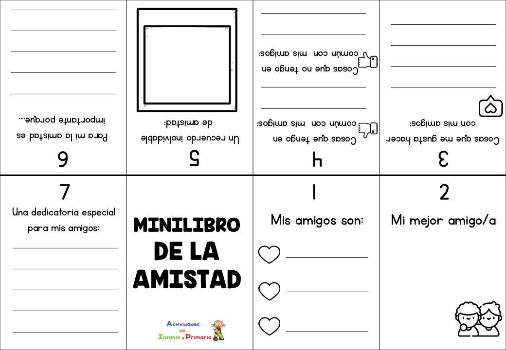 Minilibro de la amistad, para completar este 14 de febrero ...