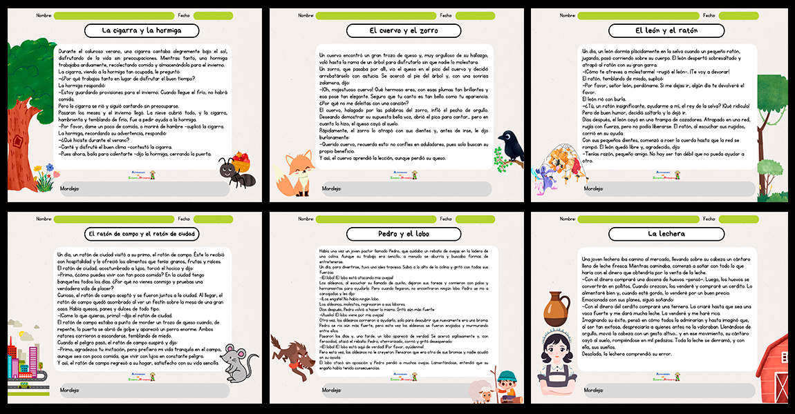 Preciosa colección de fábulas para aprender moralejas - Actividades de ...