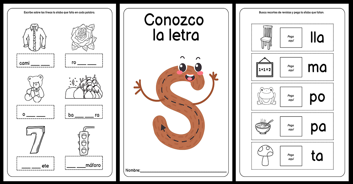 Cuaderno de lectoescritura: Conozco la letra S - Actividades de ...