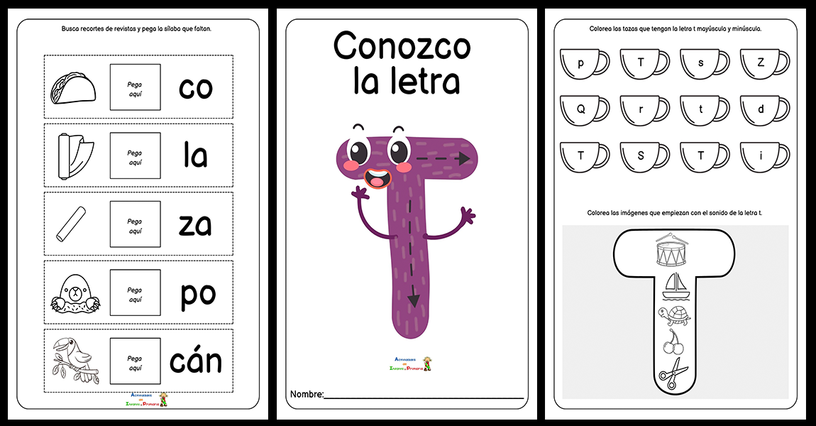 Cuaderno de lectoescritura: Conozco la letra T - Actividades de ...