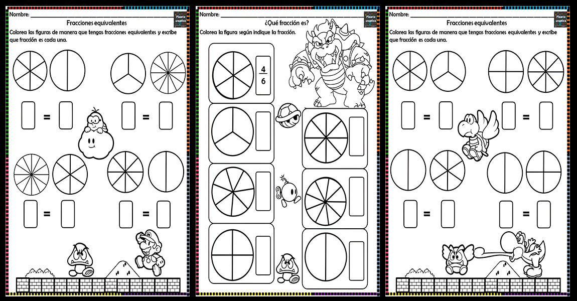 fracciones equivalentes archivos - Actividades de infantil y primaria