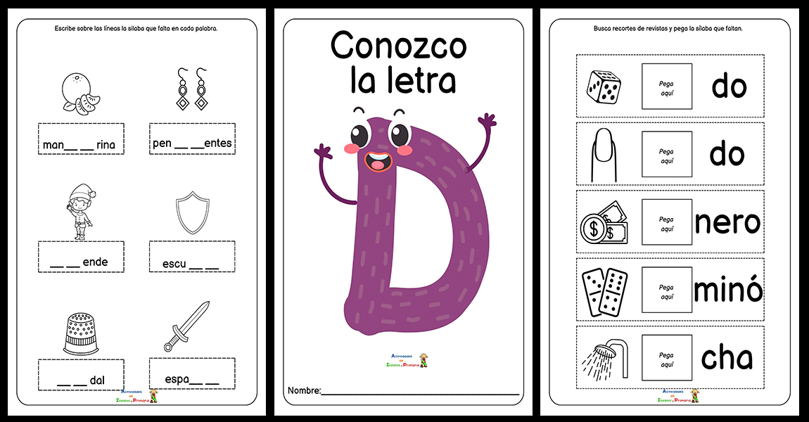 Hojas De Trabajo Con La Letra D Para Niños Pequeños