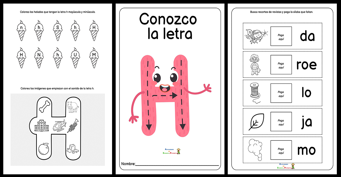 Cuaderno de lectoescritura: Conozco la letra H - Actividades de ...