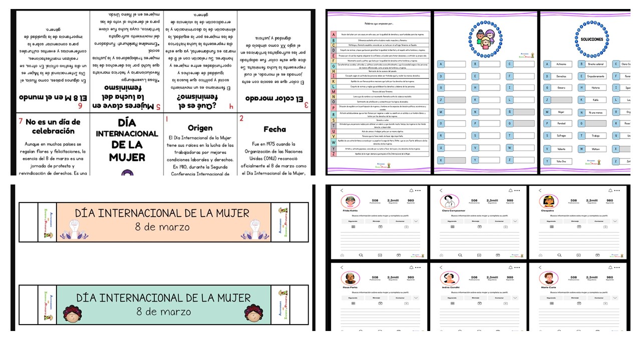 Recopilatorio de materiales sobre el Día Internacional de la Mujer para ...