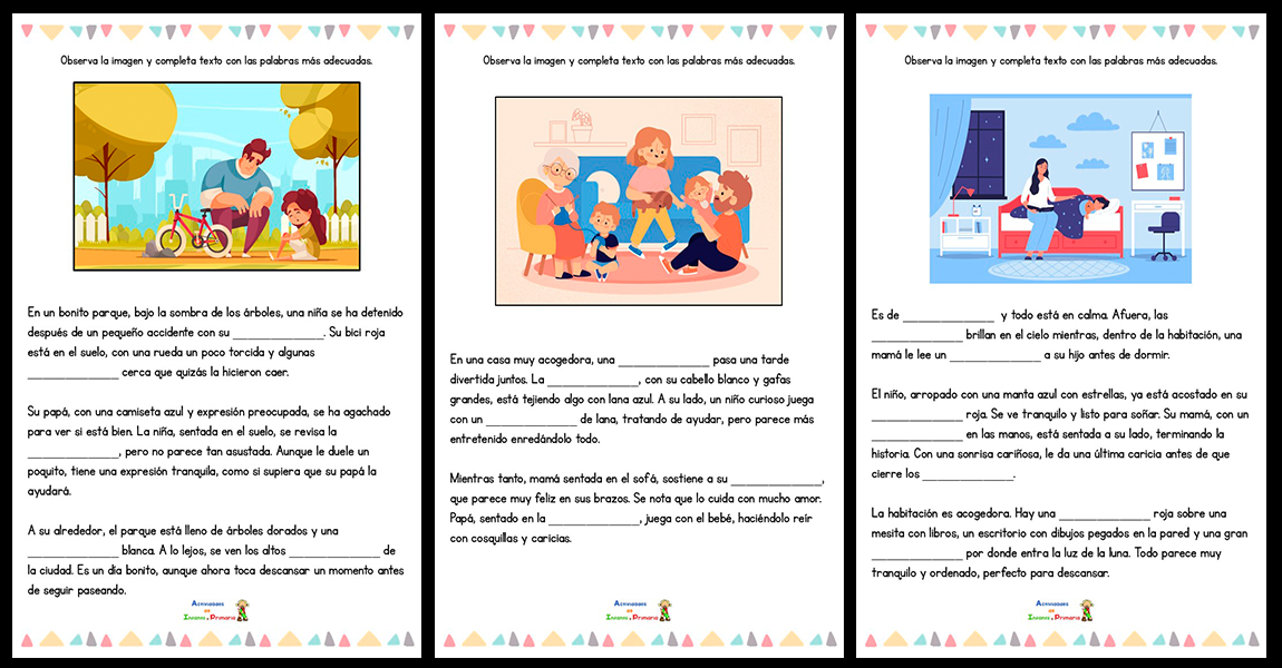 Comprensión lectora: Completa el texto con ayuda de la imagen ...