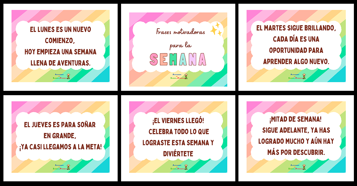 Preciosa colección de carteles con frases motivadoras para cada día de ...