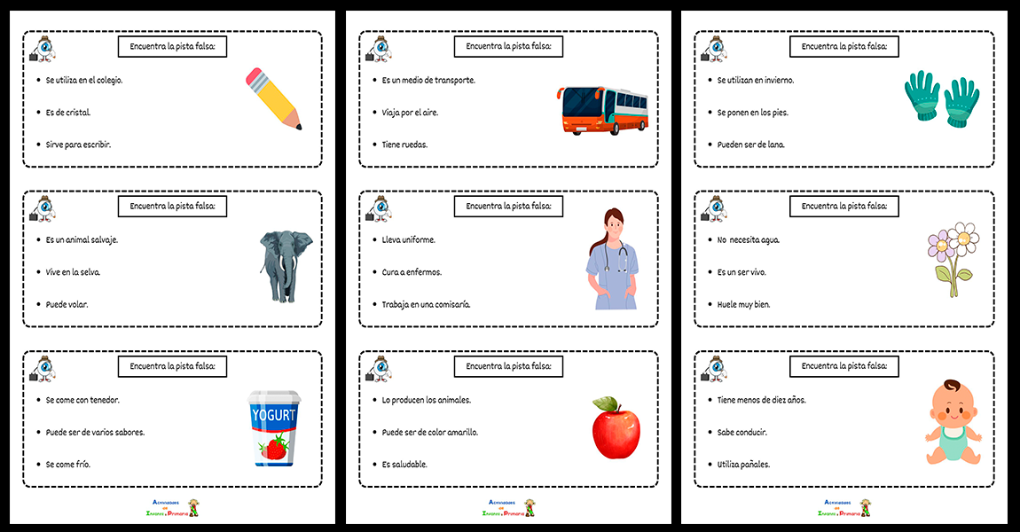 Juego de comprensión lectora: Encuentra la pista falsa sobre la imagen ...
