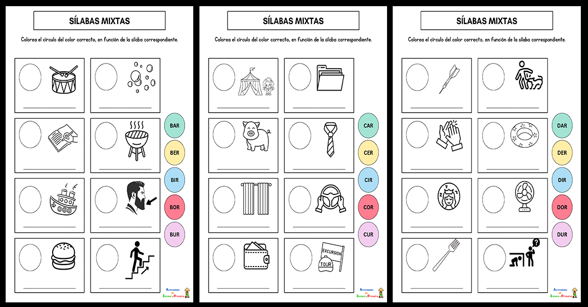 Spanish Vocabulary Cards Banco de palabras con silabas compuestas y ...