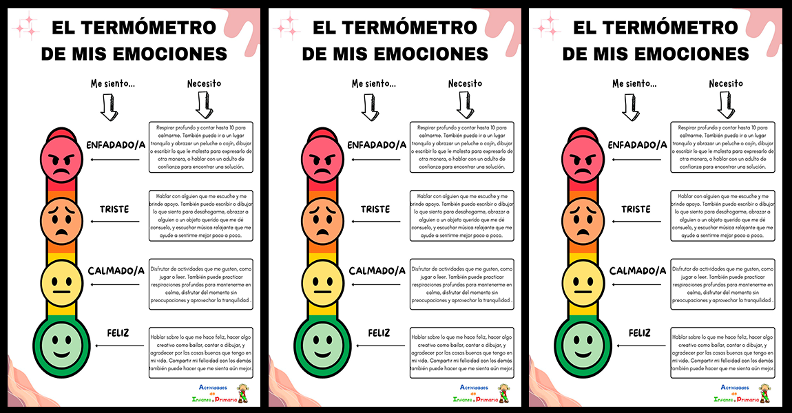 El termómetro de mis emociones - Actividades de infantil y primaria