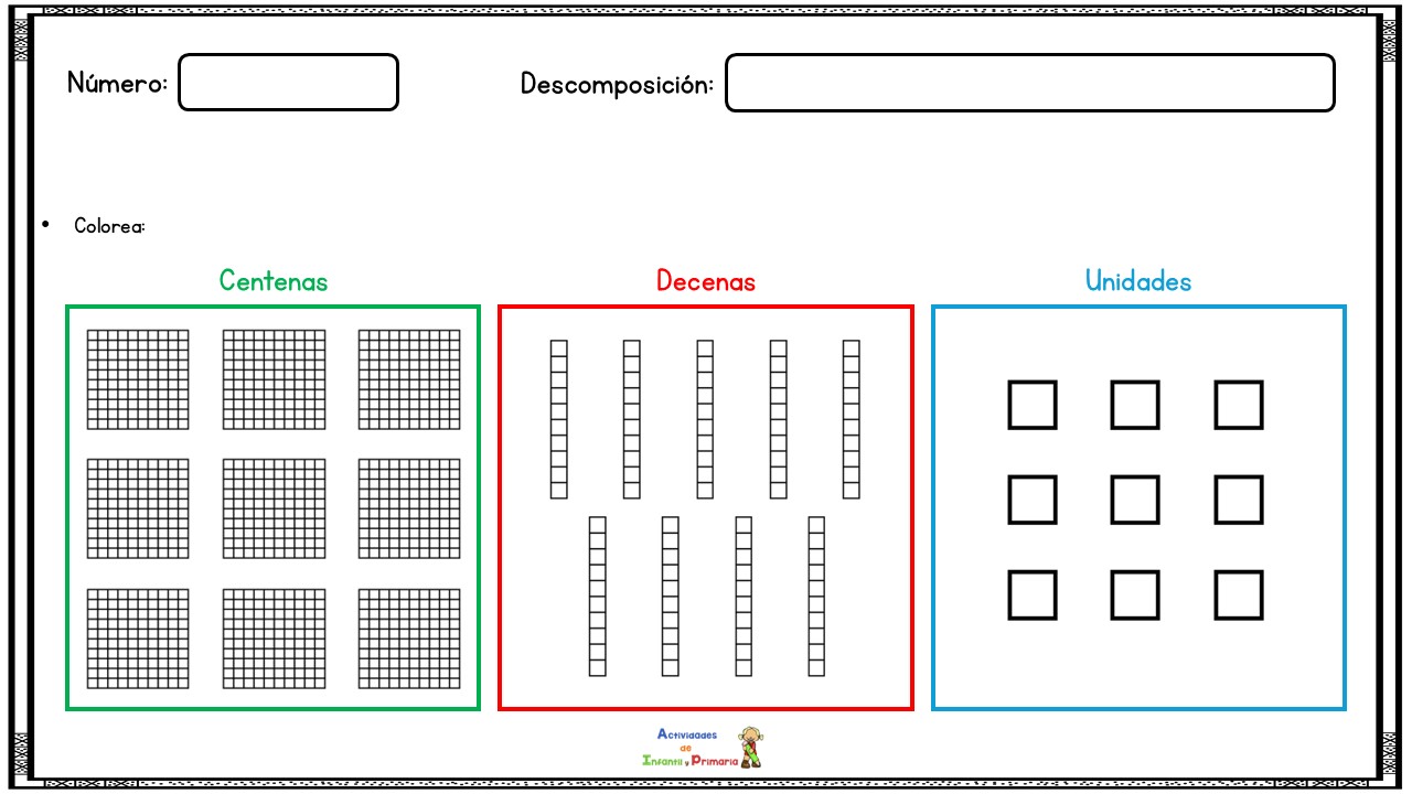 Hojas De Trabajo De Valor Posicional, Bloques De Base Diez