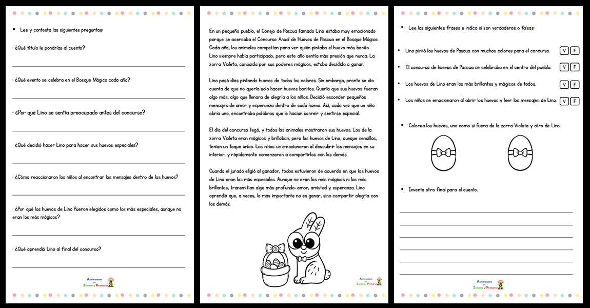 Comprensión lectora a partir de un bonito cuento: Concurso de huevos de ...