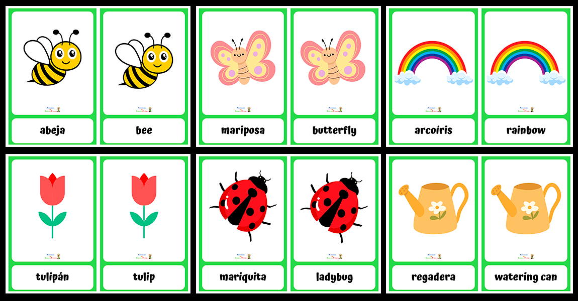 Tarjetas ilustrativas para aprender el vocabulario de la primavera en ...