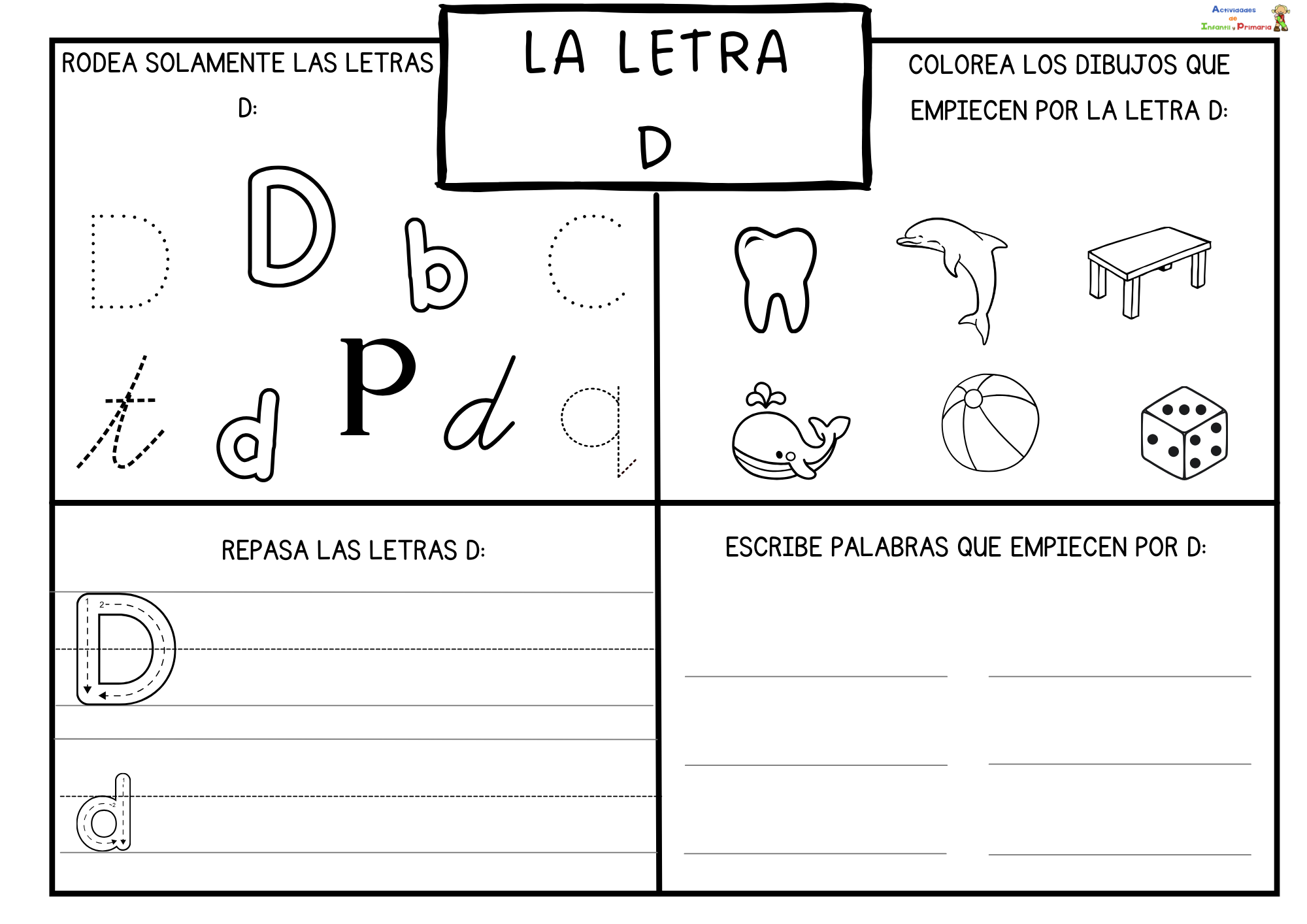 Aprender La Letra D Aprender Las Letras Lectoescritura Fichas