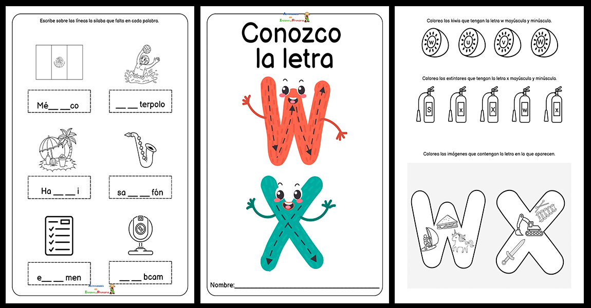 Hojas De Trabajo De La Letra X Para Preescolar