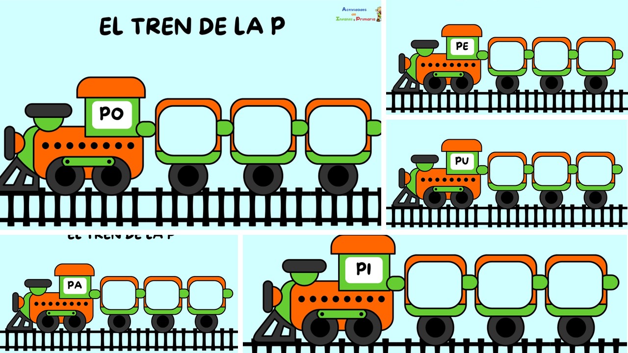 El tren de los fonemas: Fonema P - Actividades de infantil y primaria