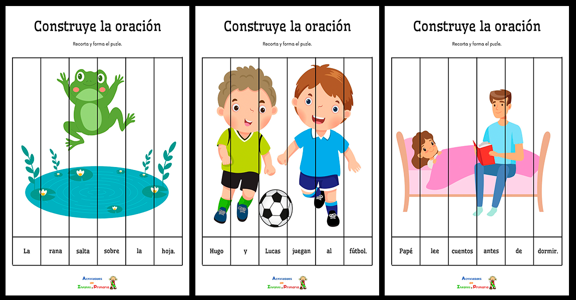 Mis primera oraciones: Puzles construye la oración de 6 palabras ...