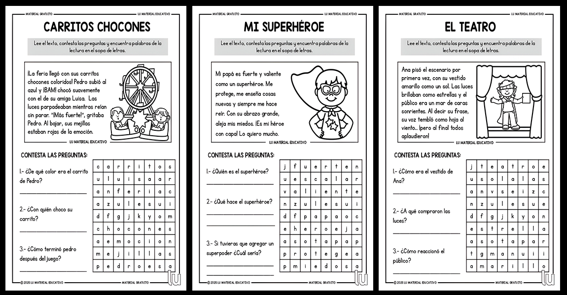 Lecturas con sopas de letras para trabajar la comprensión lectora ...