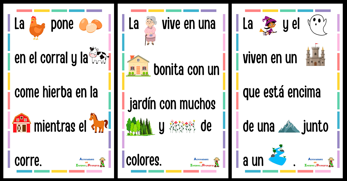 Lectura infantiles con pictogramas - Actividades de infantil y primaria