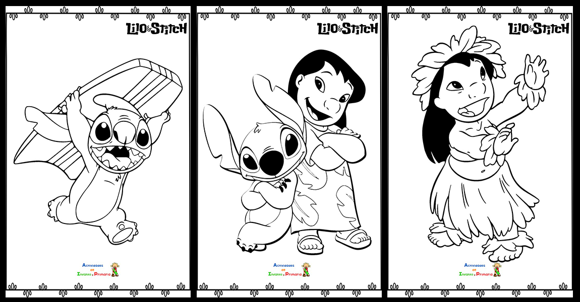 Bonita colección de dibujos para colorear de Lilo y Stitch ...