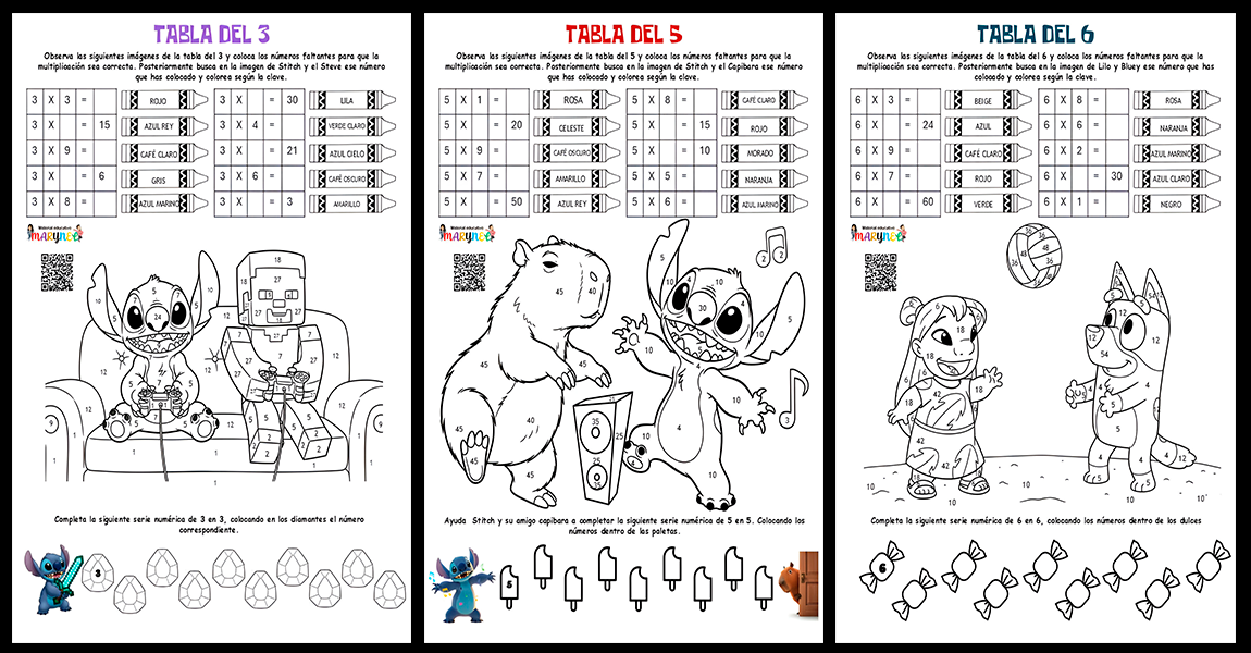 Tablas De Multiplicar Para Colorear E Imprimir