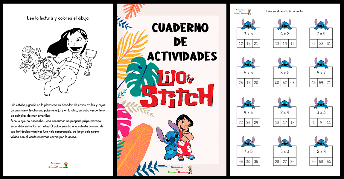 Súper cuaderno recopilatorio de actividades de Lilo y Stitch ...