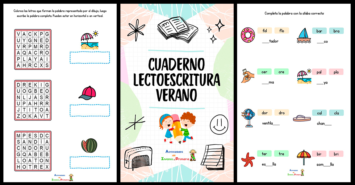 Cuaderno de lectoescritura con vocabulario de verano - Actividades de ...