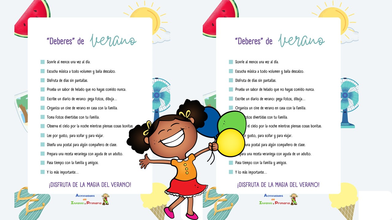 deberes de verano archivos - Actividades de infantil y primaria