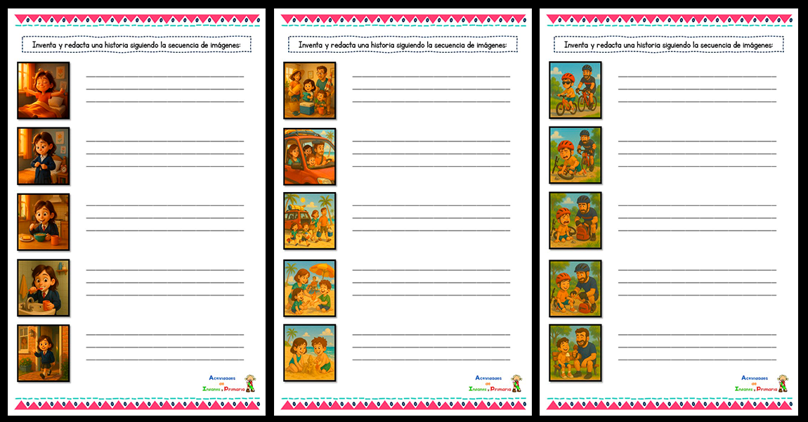 Redacta una historia a partir de una secuencia de imágenes ...