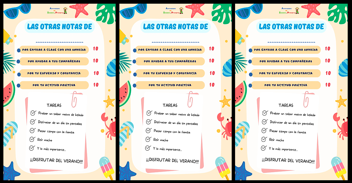 las otras notas archivos - Actividades de infantil y primaria