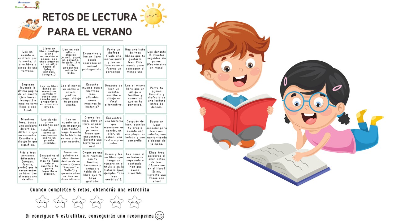 Divertidos retos de lectura para el verano - Actividades de infantil y ...