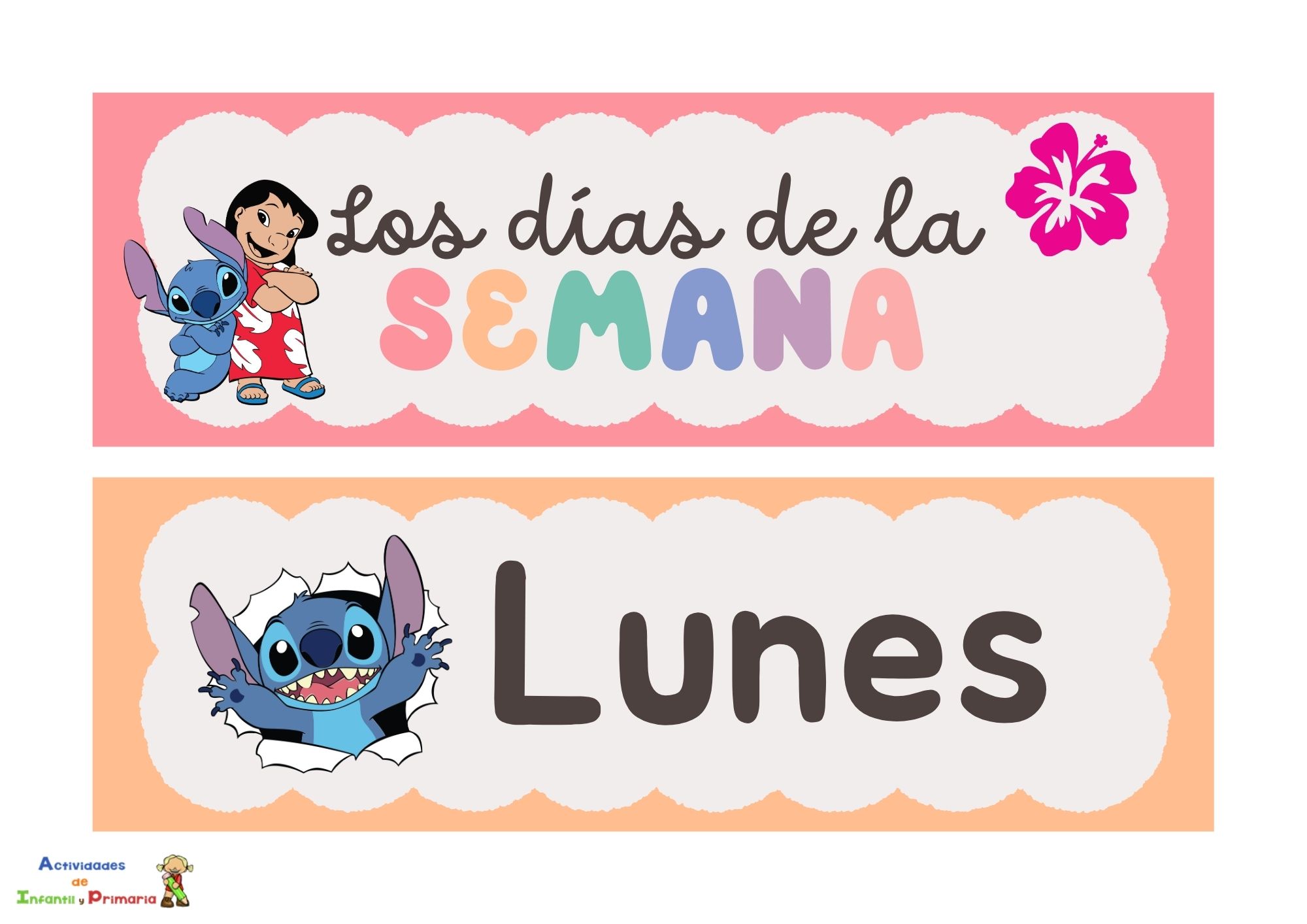Los días de la semana con Lilo y Stitch - Actividades de infantil y ...
