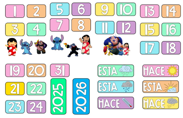 Crea tu calendario interactivo de Lilo y Stitch - Actividades de ...