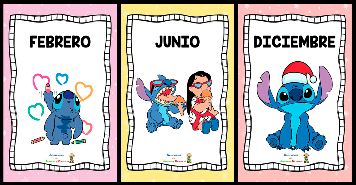 Carteles de los meses del año con Lilo y Stitch - Actividades de ...