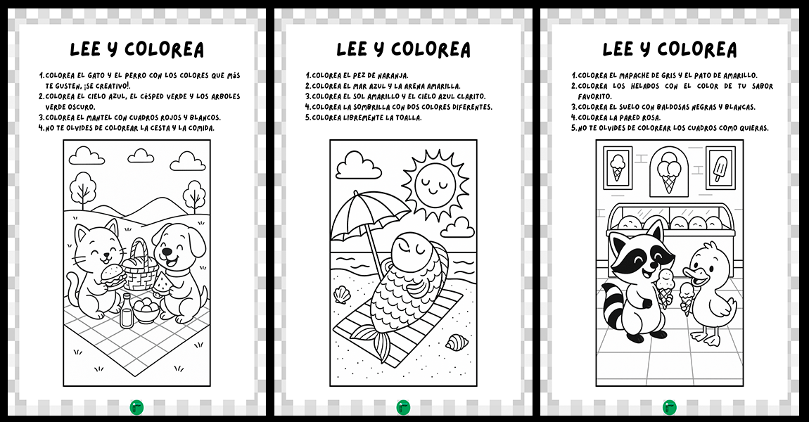 Fichas de lecturas para colorear con dibujos divertidos - Actividades ...