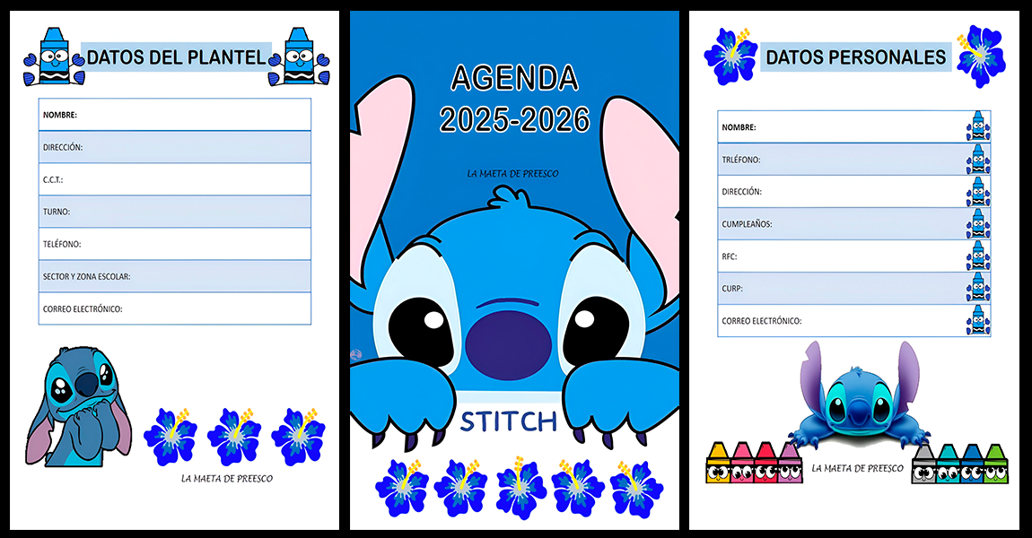 Agenda Stitch 2025-2026 - Actividades de infantil y primaria