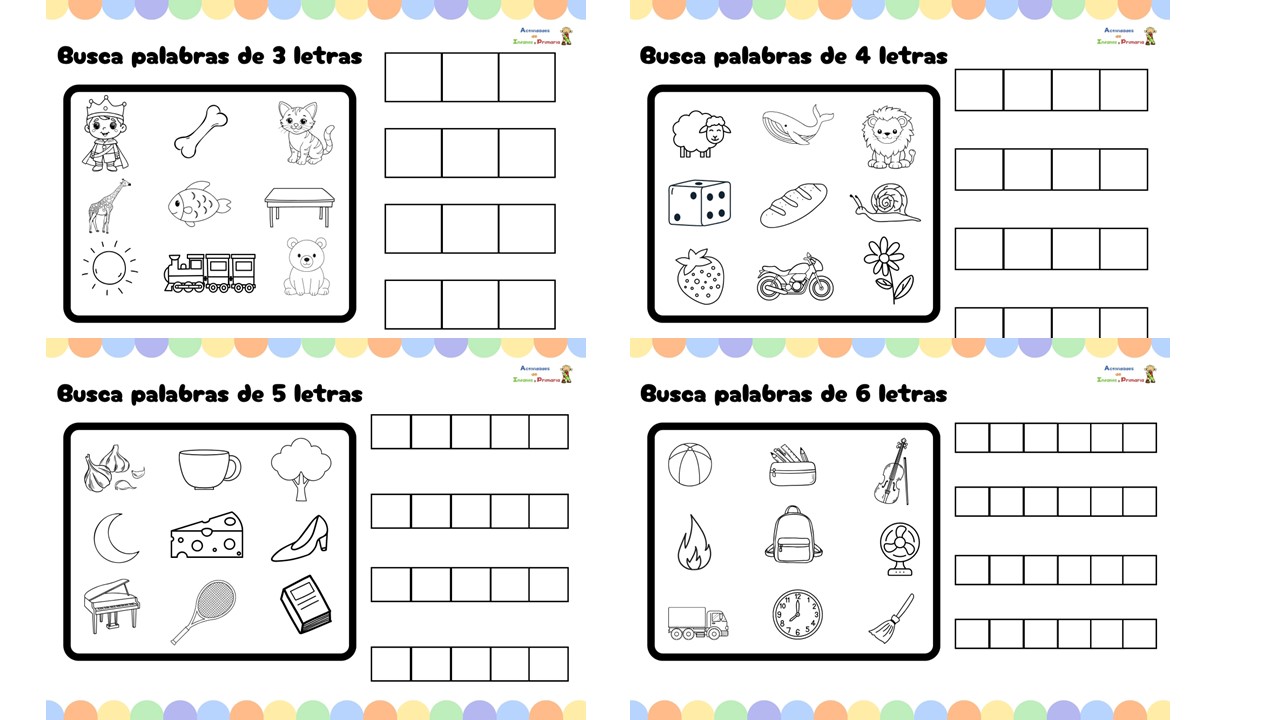 Busca y encuentra palabras con diferentes números de letras ...