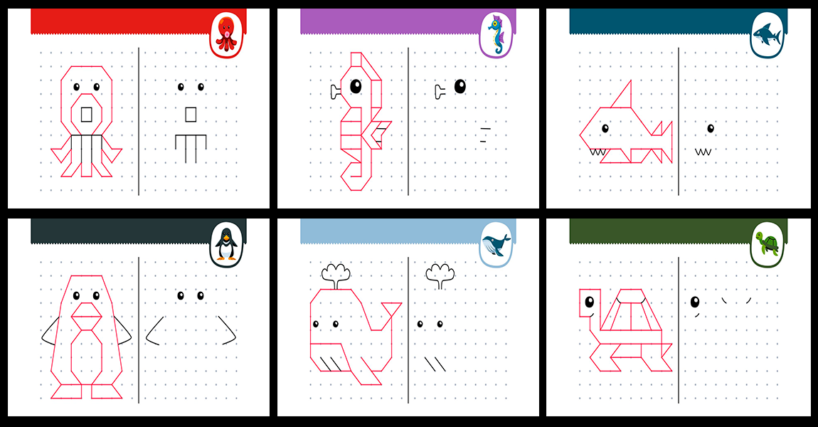 Copia el dibujo en la cuadrícula siguiendo el patrón - Actividades de ...