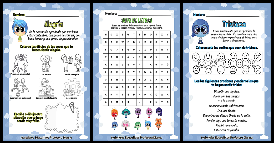 Precioso cuaderno de actividades para trabajar las emociones y su ...