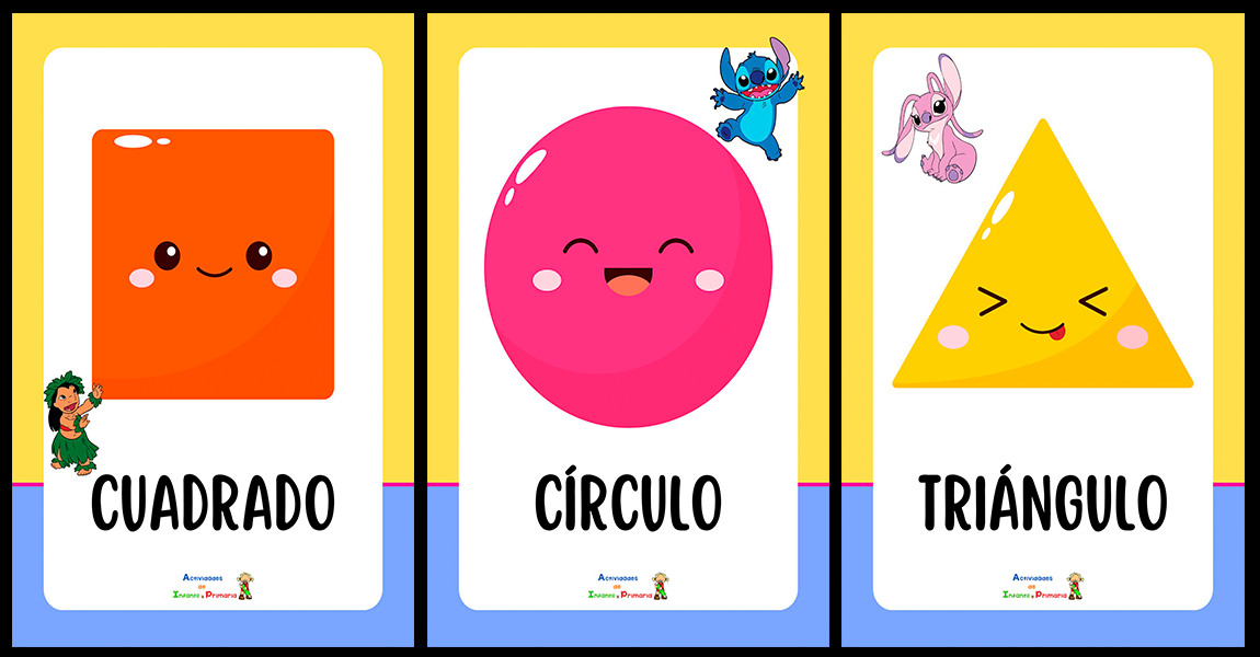 Carteles de las figuras geométricas con Lilo y Stitch - Actividades de ...