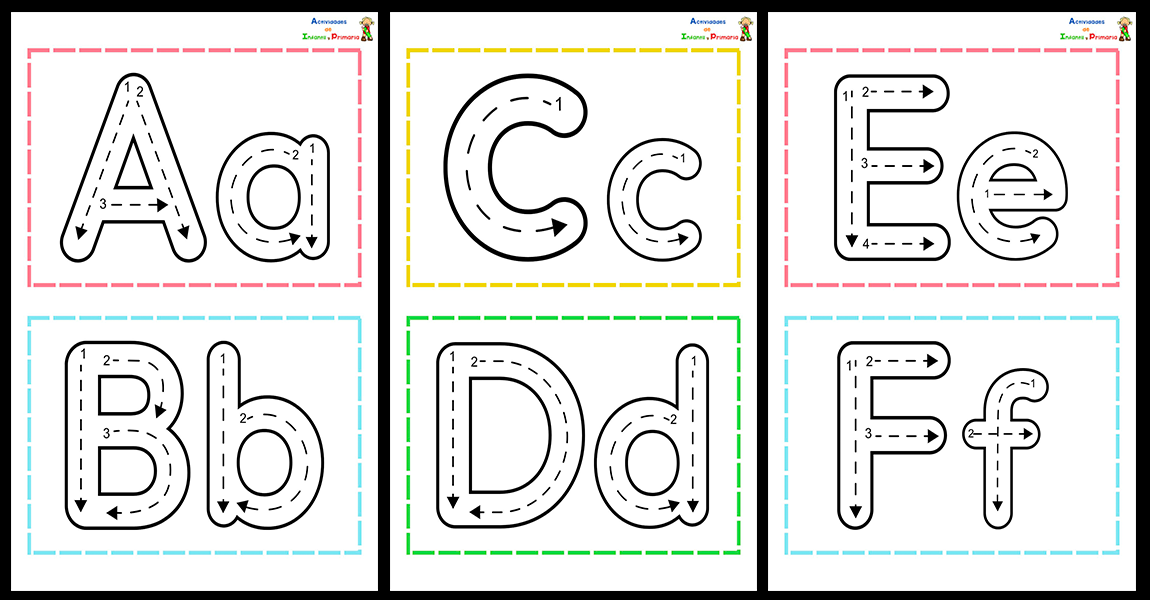 Tarjetas para plastificar: El trazo de las letras del abecedario ...