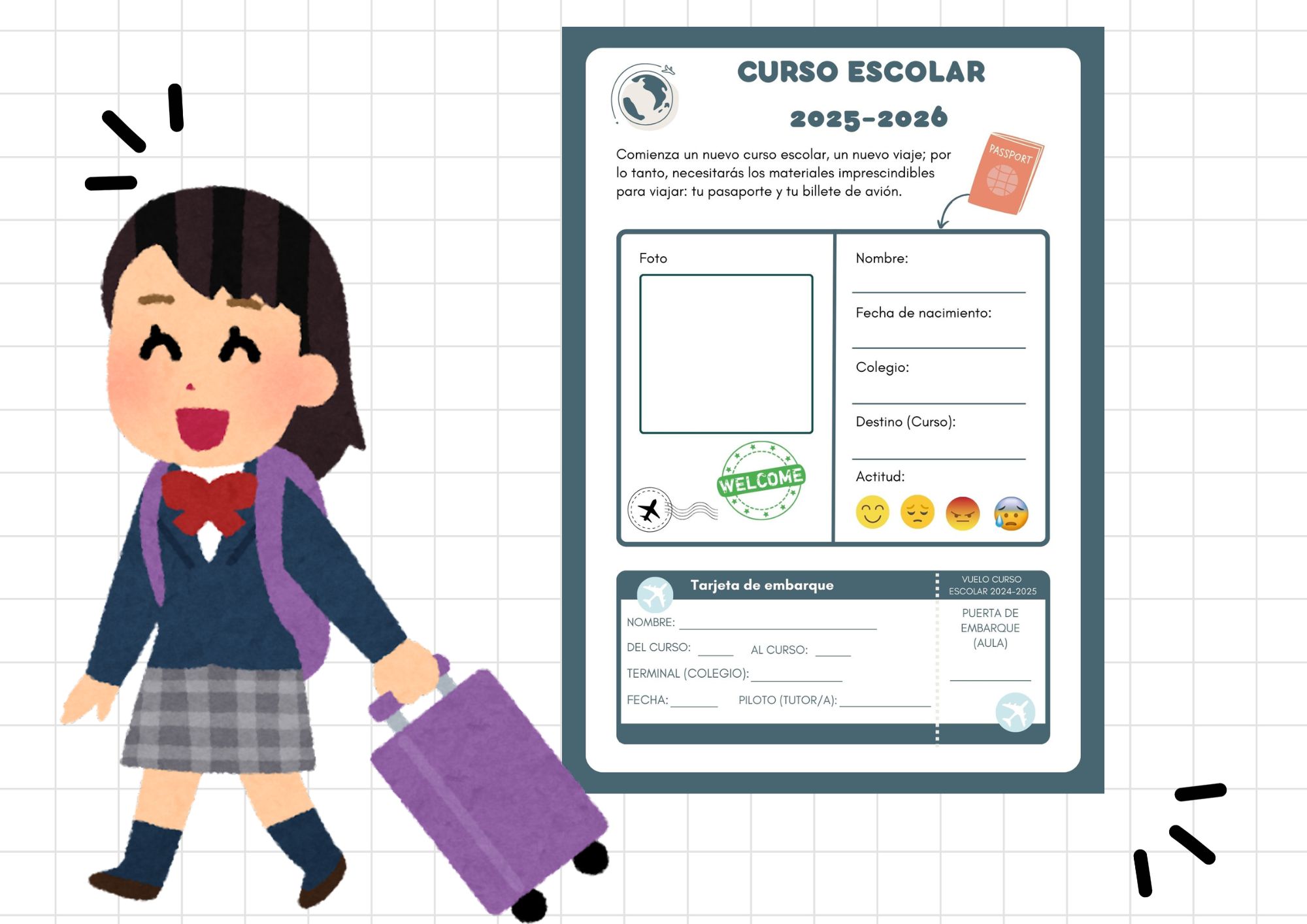 Material de viaje curso escolar 2025-2026: Pasaporte + tarjeta de ...
